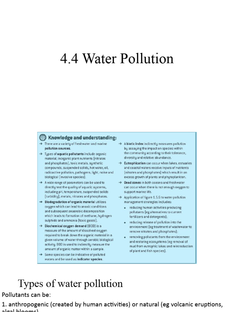 4.4 Water Pollution | PDF | Eutrophication | Water Pollution