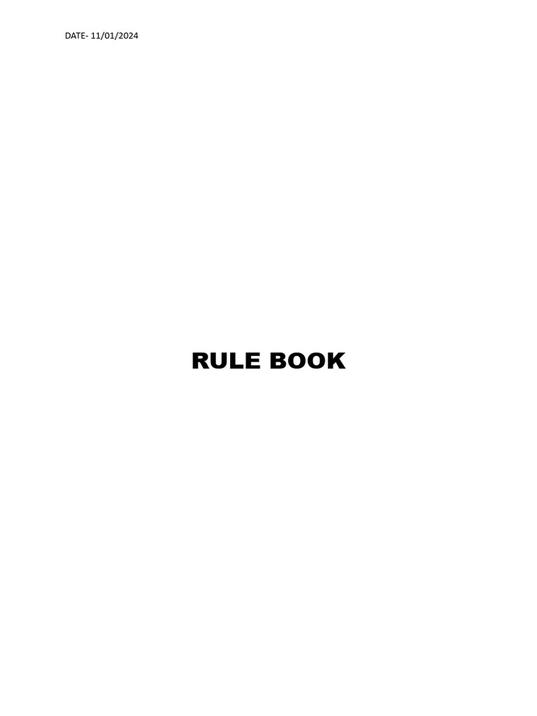 Rule Book | PDF
