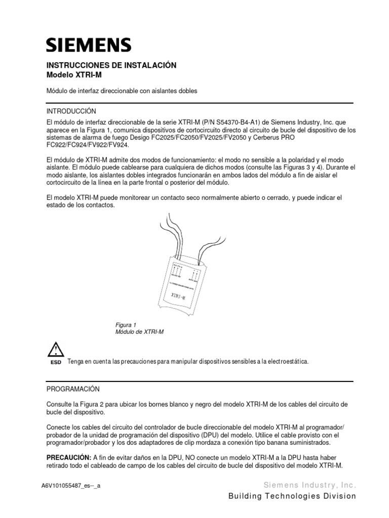 Manual de instalación XTRI-M Siemens | PDF | Resistor | Resistencia ...