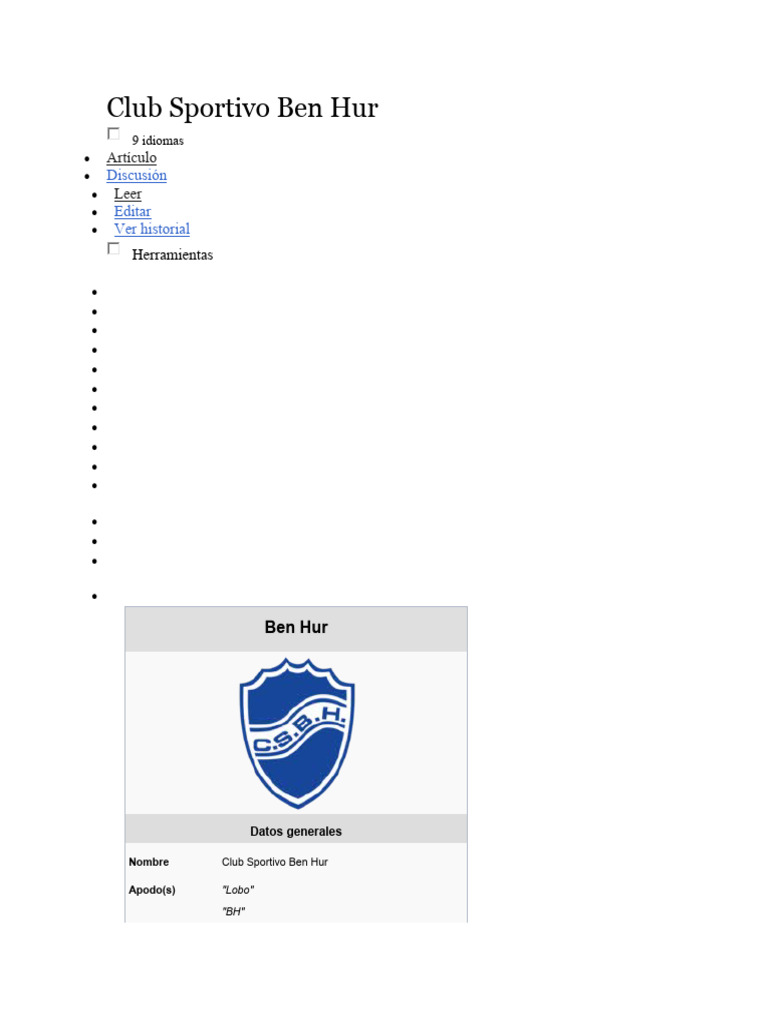 Historia del Club Sportivo Ben Hur | PDF | Asociación de equipos de ...