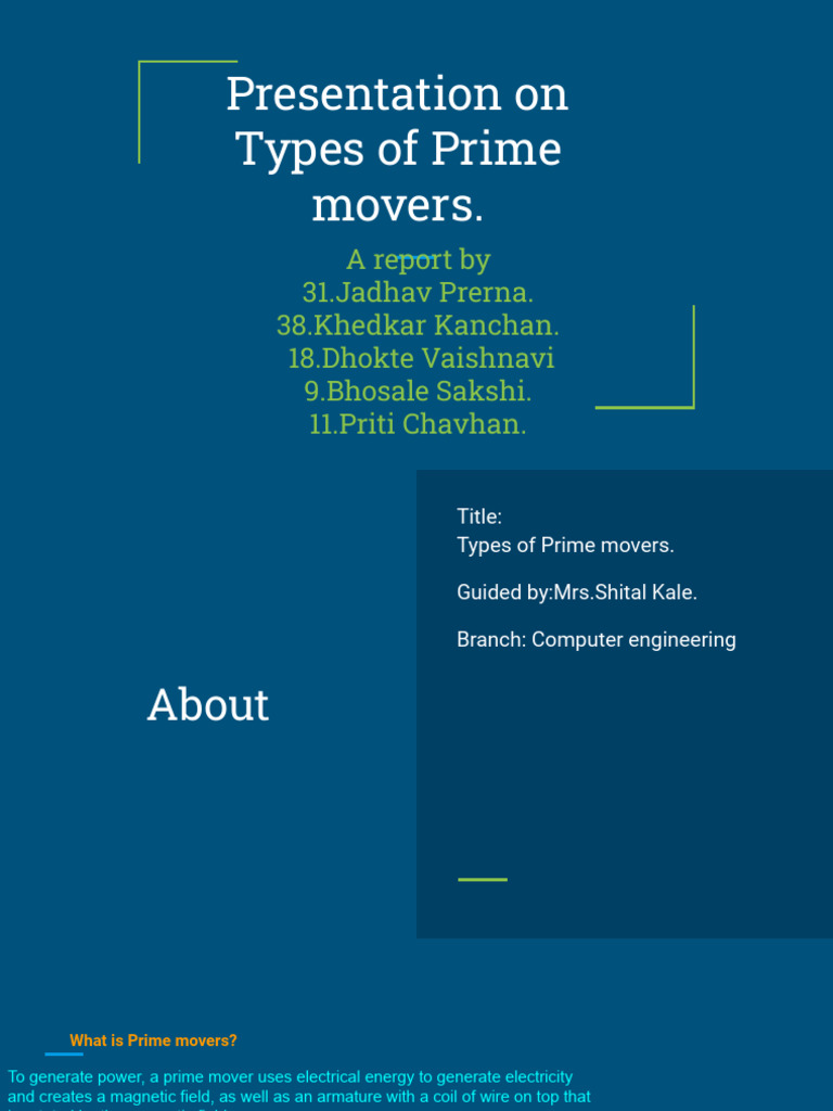 Types of Prime Movers Explained | PDF | Self-Improvement