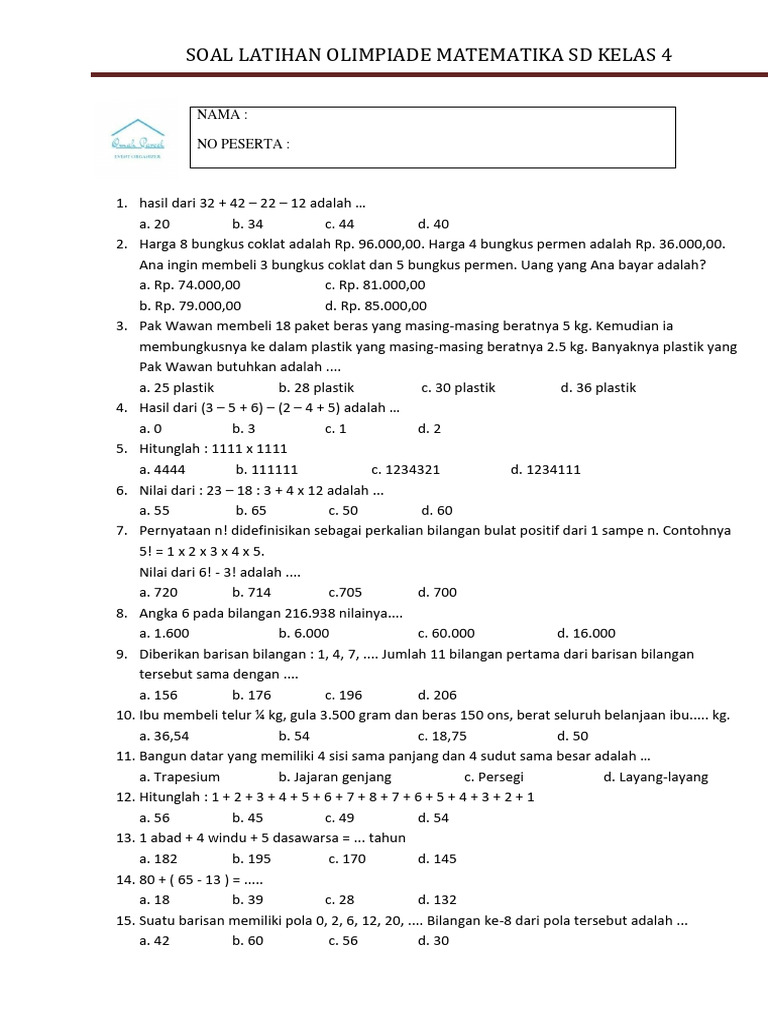 SD Kelas 4 MTK | PDF | Metode & Bahan Ajar