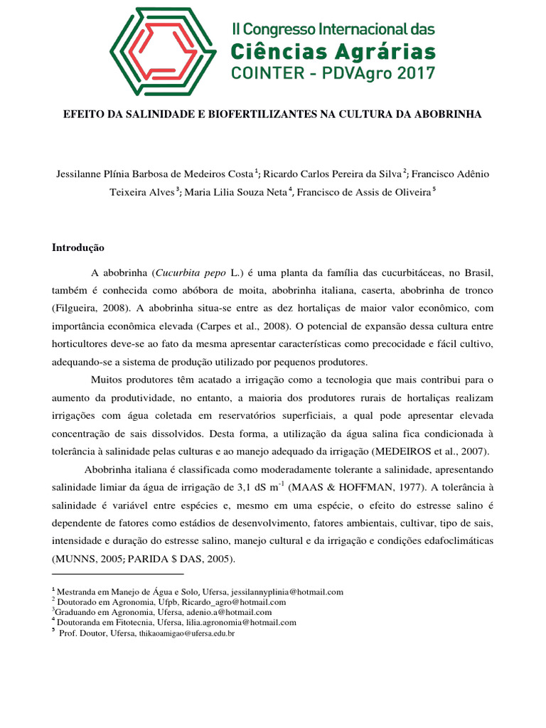 Abobrinha Cointer Pronto Esse | PDF | Agricultura | Solo