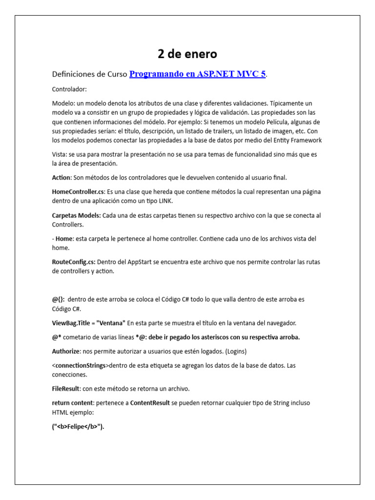 Guía de ASP.NET MVC 5 para Desarrolladores | PDF | HTML | Ingeniería de ...