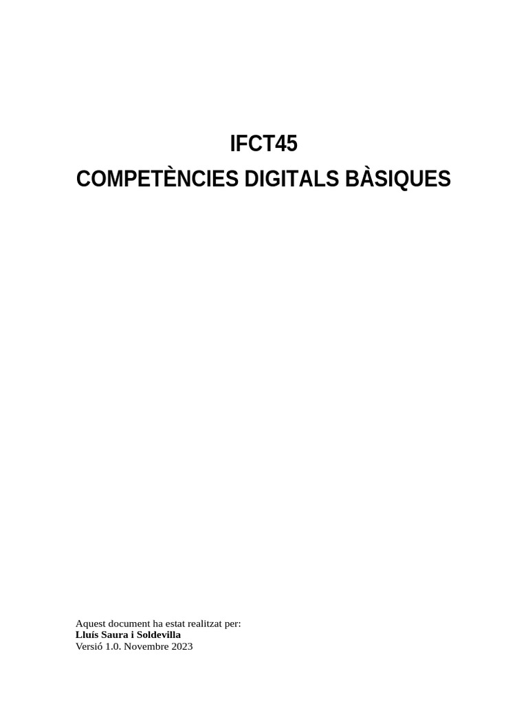 IFCT45 Competències Digitals Bàsiques - Manual | PDF