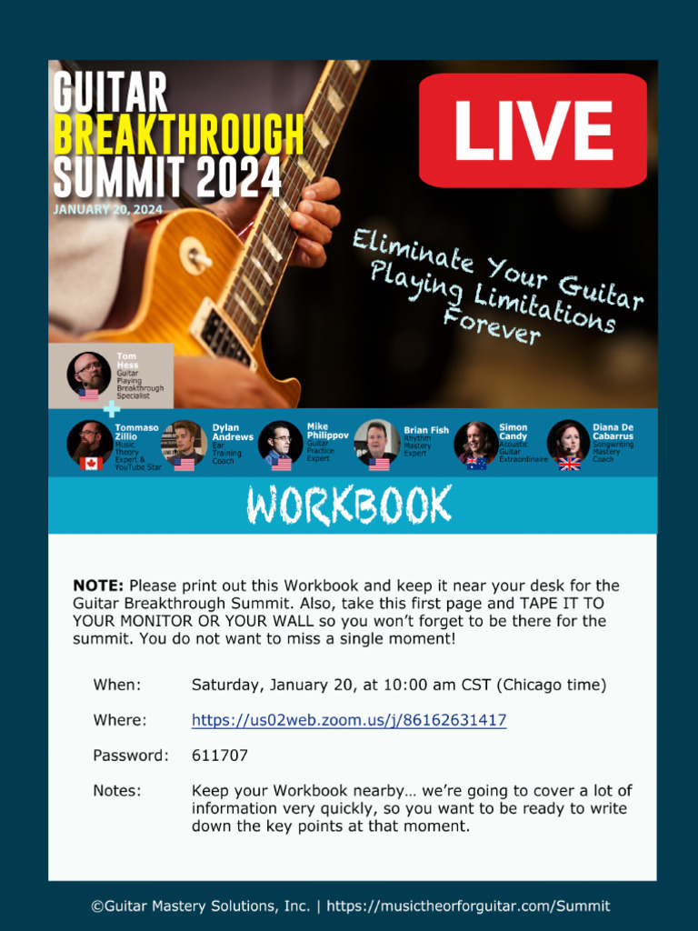 Guitar Breakthrough Summit Workbook 2024 | PDF