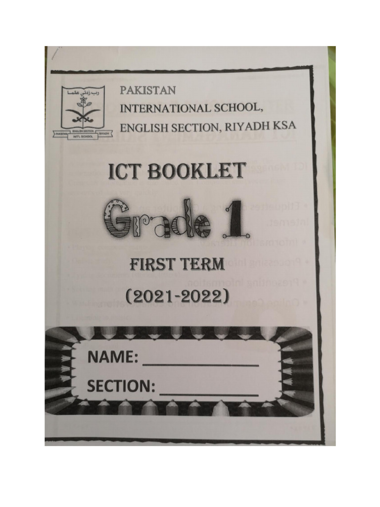 Grade-1 ICT Booklet | PDF