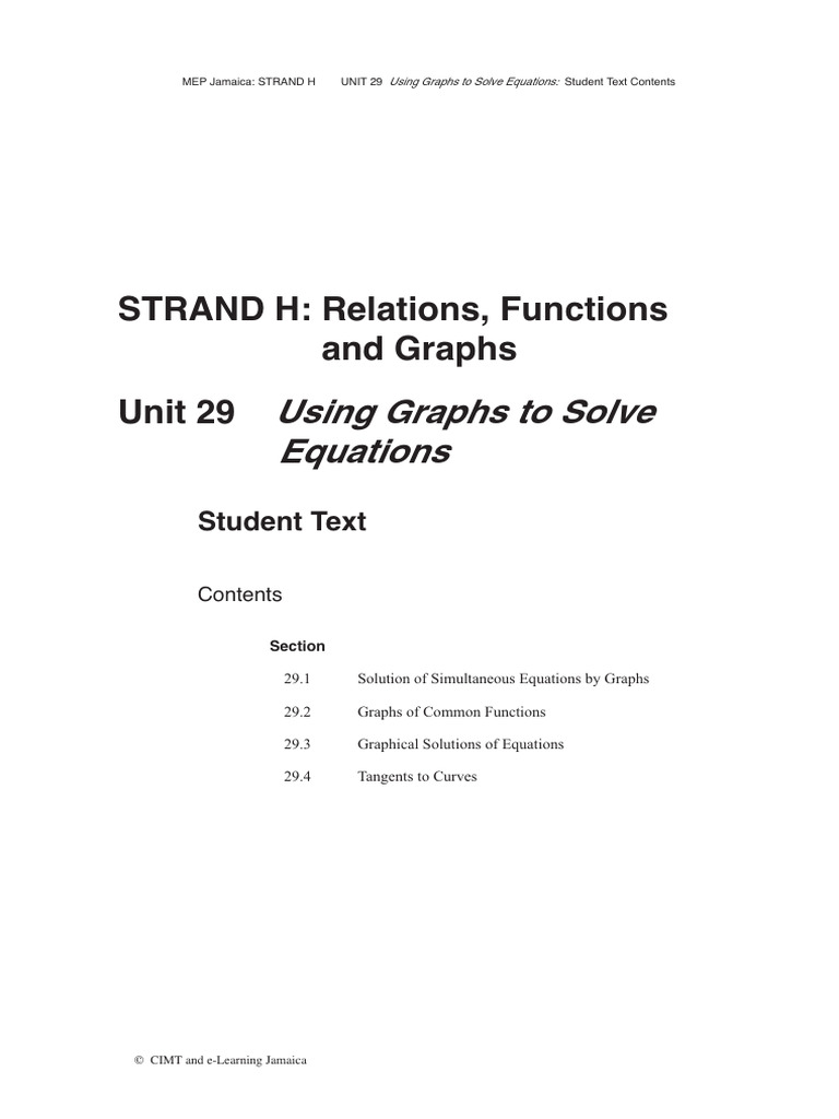 Using Graphs To Solve Equations Pdf Equations Tangent