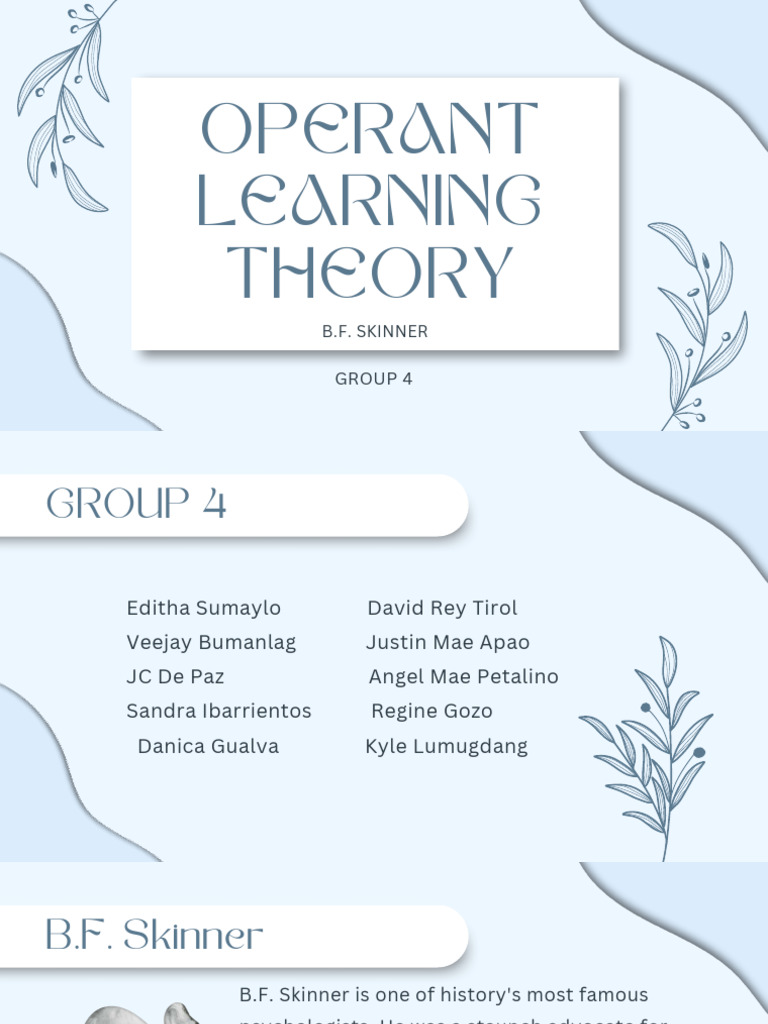 Operant Learning Theory, (Skinner - Group 4) | Download Free PDF ...