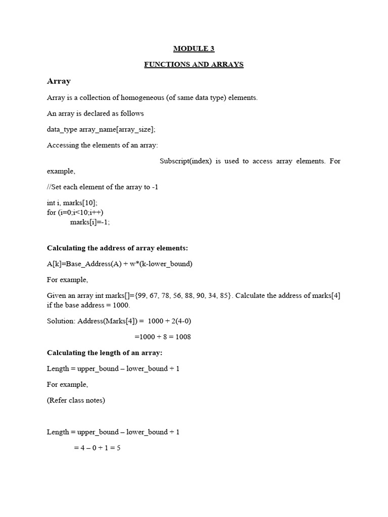Module 3 Notes Of Intruduction To C Programming Pdf Parameter Computer Programming Scope 6206