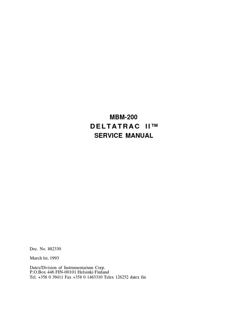 SM M2B Deltatrac II | PDF | Ac Power Plugs And Sockets | Computer Monitor