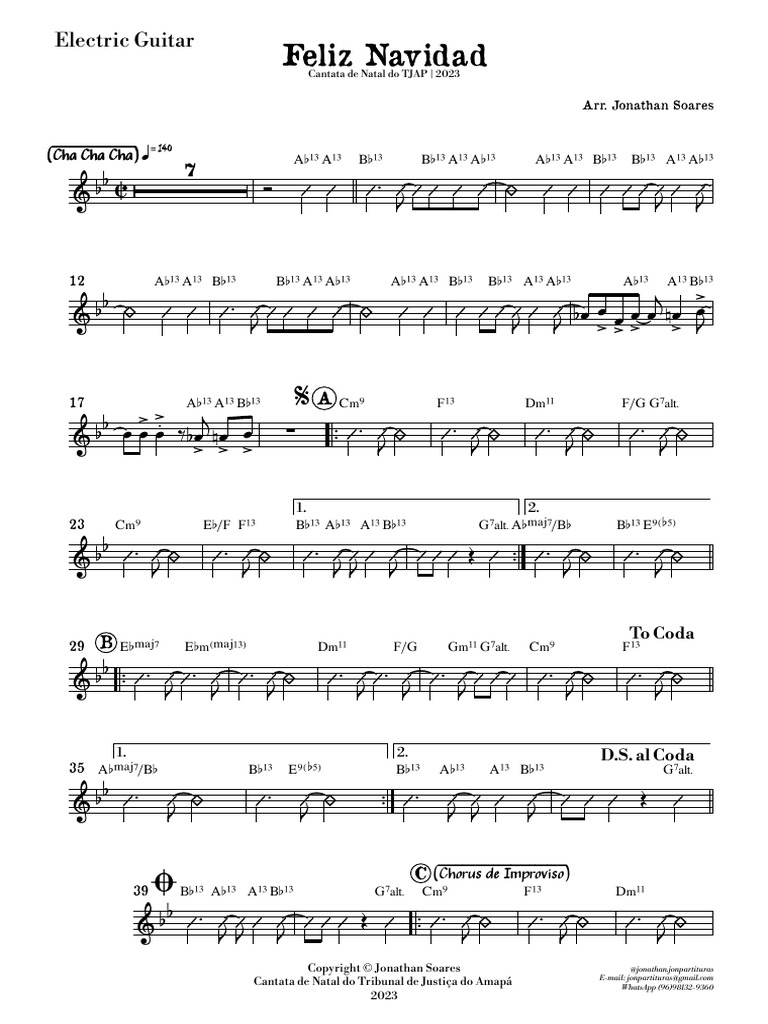 Feliz Navidad Ok - Electric Guitar | PDF