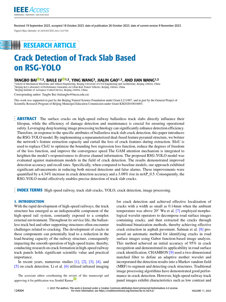 Crack Detection Of Track Slab Based On Rsg Yolo Pdf Deep Learning
