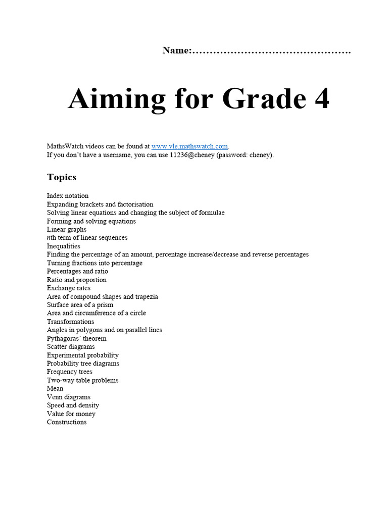 Aiming For Grade | PDF | Area | Percentage