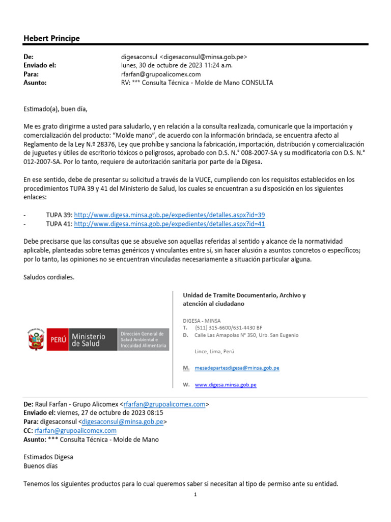 Consulta Tecnica Digesa Molde De Mano Para Niños Pdf