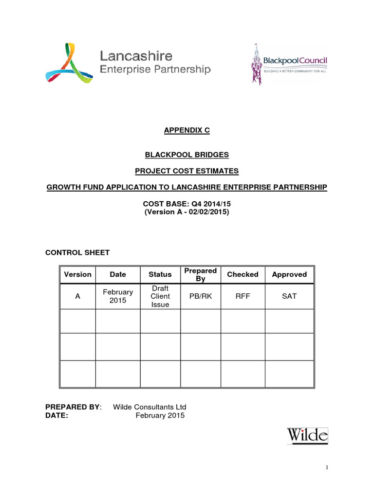Appendix C Blackpool Bridges Cost Estimates Version A 2feb2015 | PDF ...