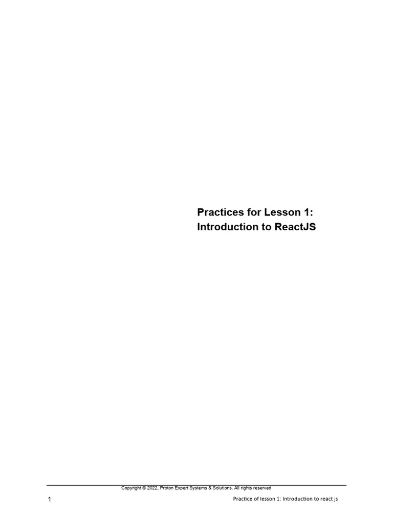 Lesson + Practices ReactJS 1.1 | PDF | Software Development | Computing