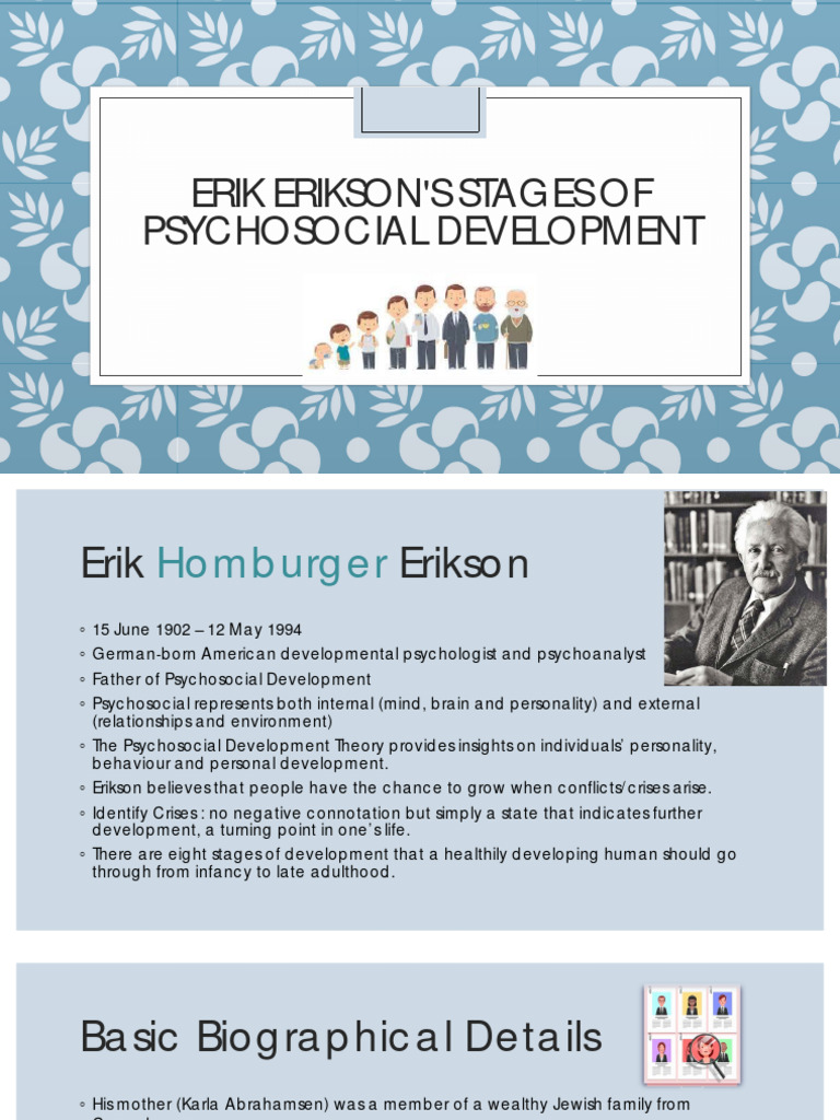 Erik Erikson's Stages of Psychosocial Development | PDF | Psychology ...