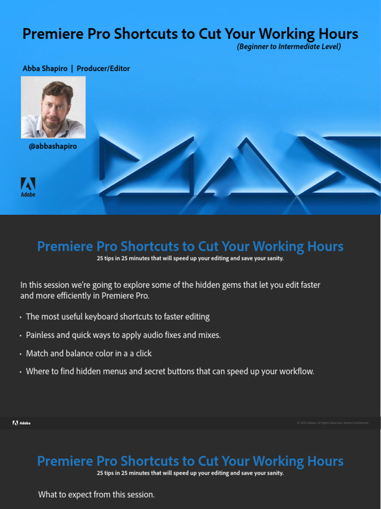 Premiere Pro Shortcuts To Cut Your Working Hours - Presentation and ...