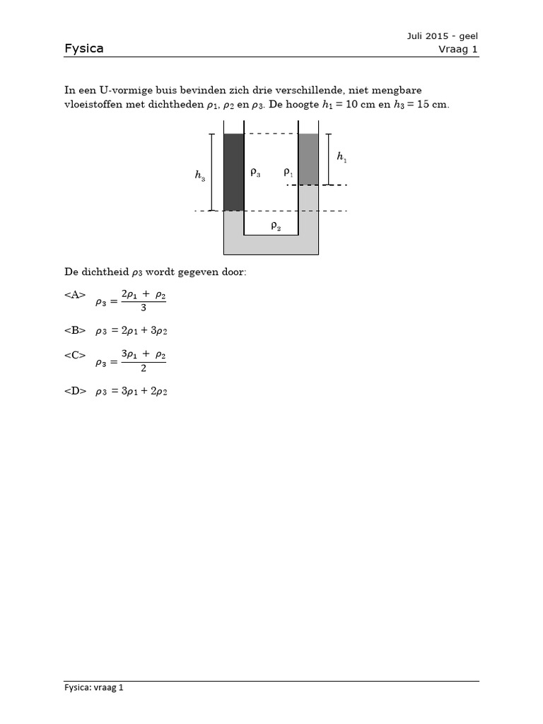 Fysica Juli 2015 | PDF