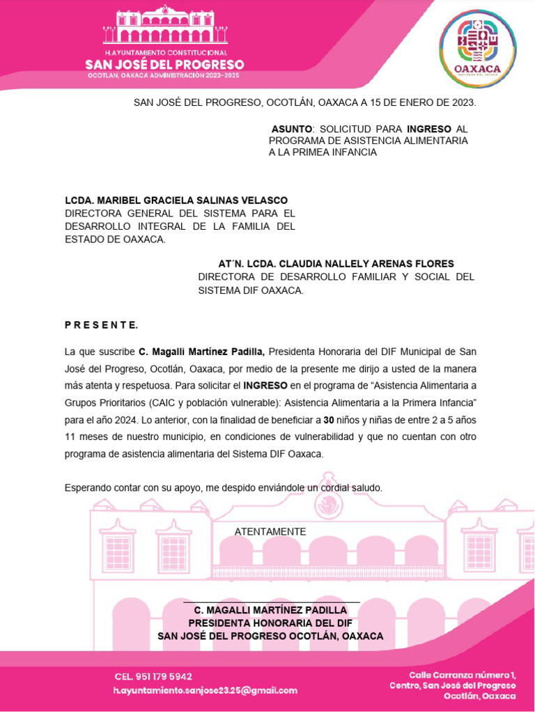 Ejemplo Solicitud de Programa | PDF