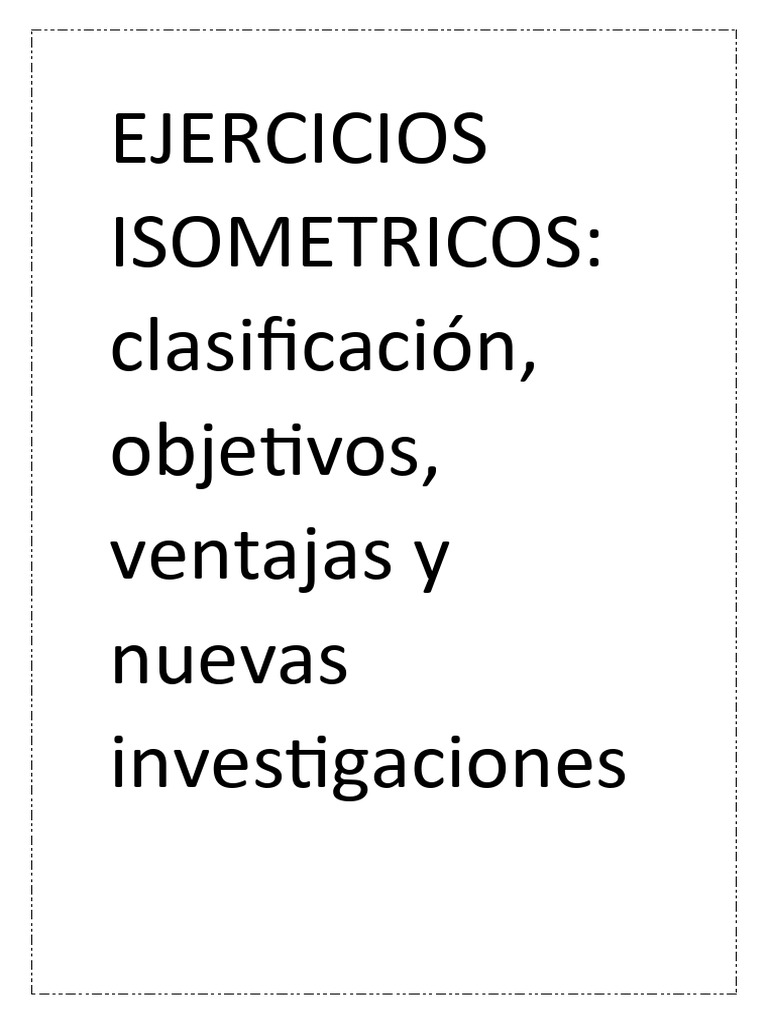 EJERCICIOS ISOMETRICOS | PDF | Músculo esquelético | Fuerza