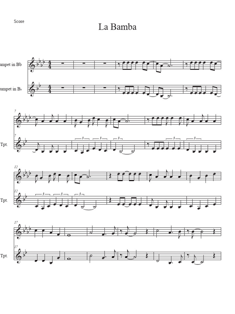La Bamba TPT - Score | PDF