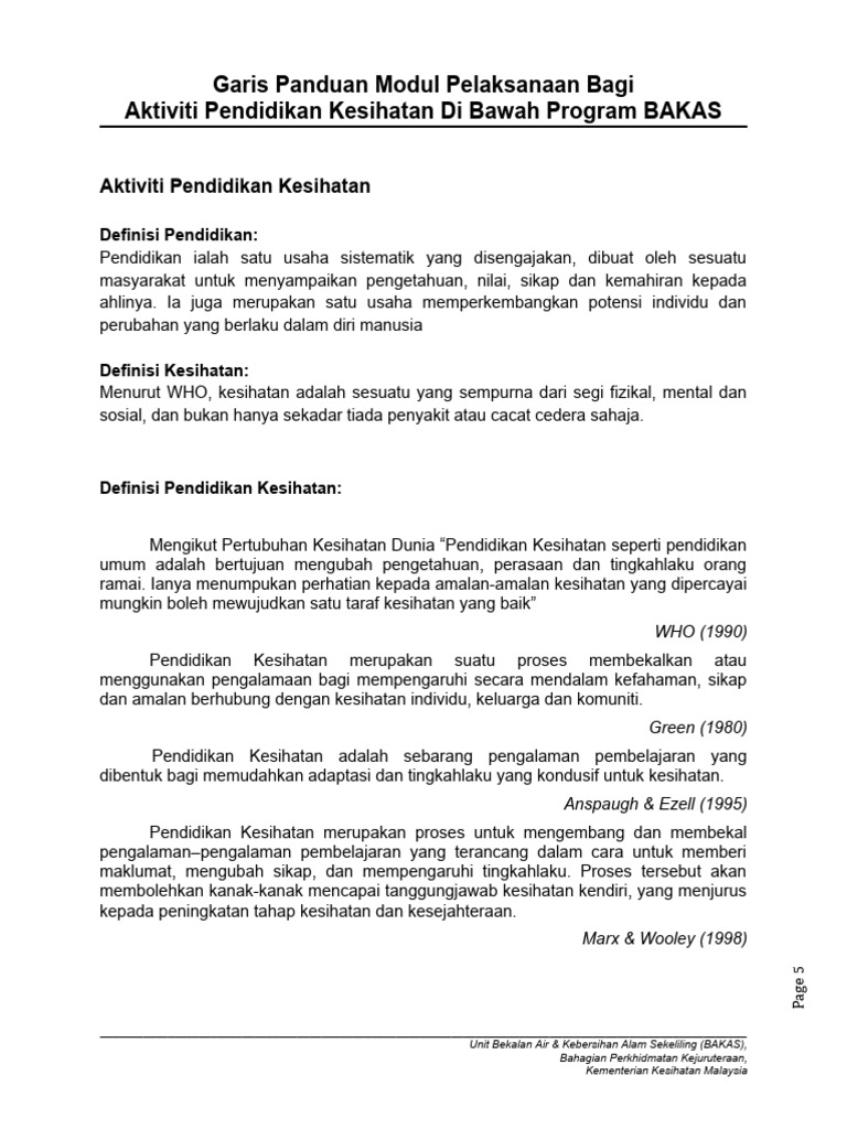 A. Kaedah Pendidikan Kesihatan BAKAS | PDF