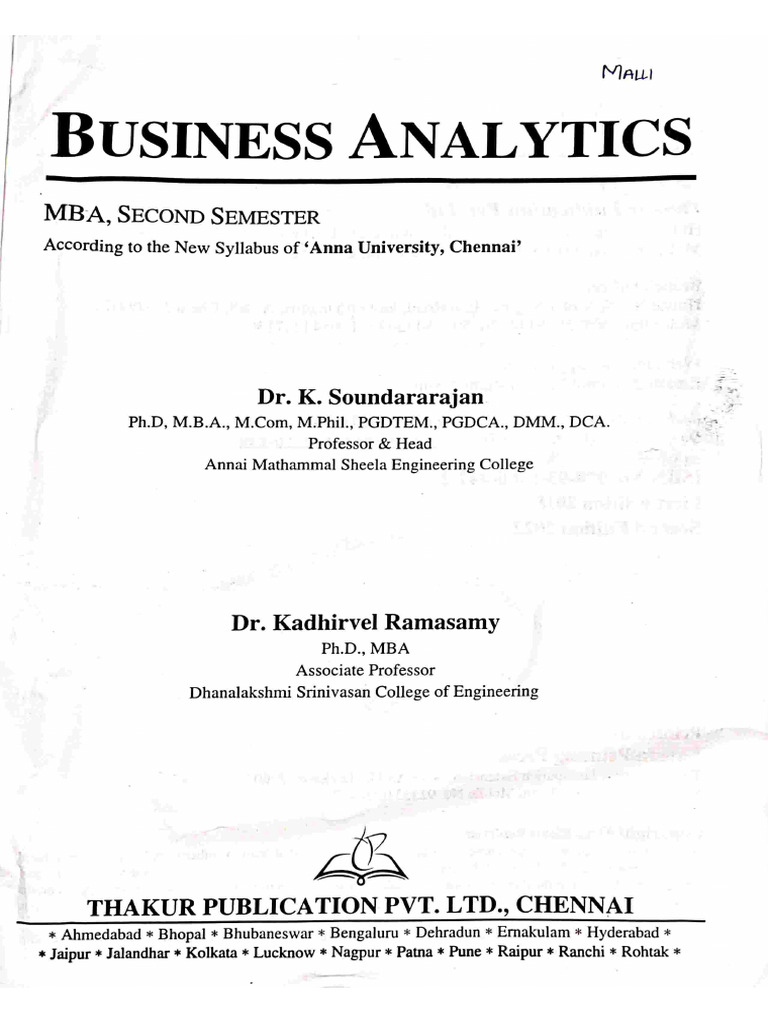 BA4206 Business Analytics | PDF