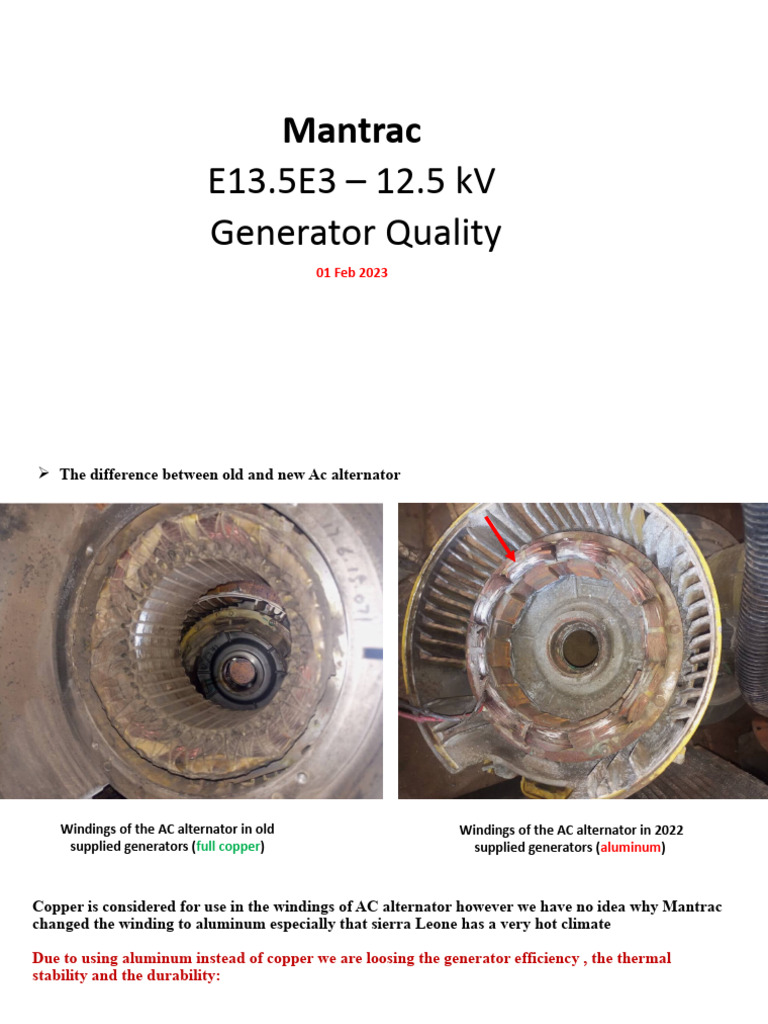 Mantrac Generator Efficiency Issues | PDF | Computers