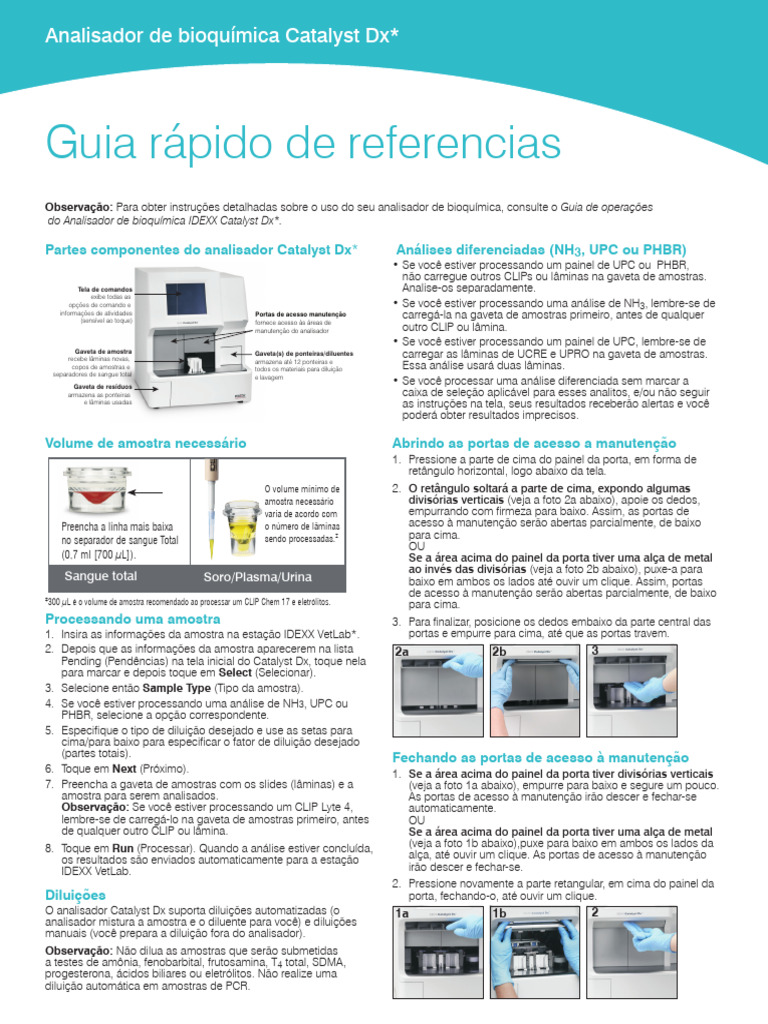 Instruções para Catalyst Dx e Lyte 4 | PDF | Ciências Físicas