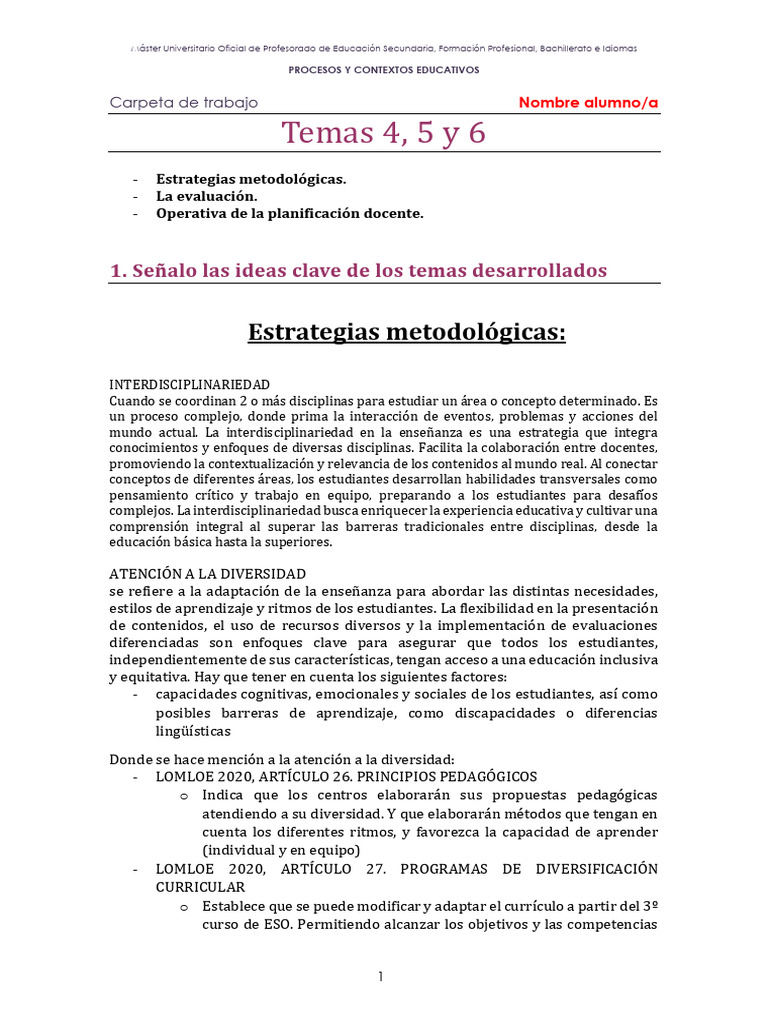 Carpeta Portafolio Bloque 4, 5 y 6 - VICTOR RODRIGUEZ | PDF | Evaluación | Plan de estudios