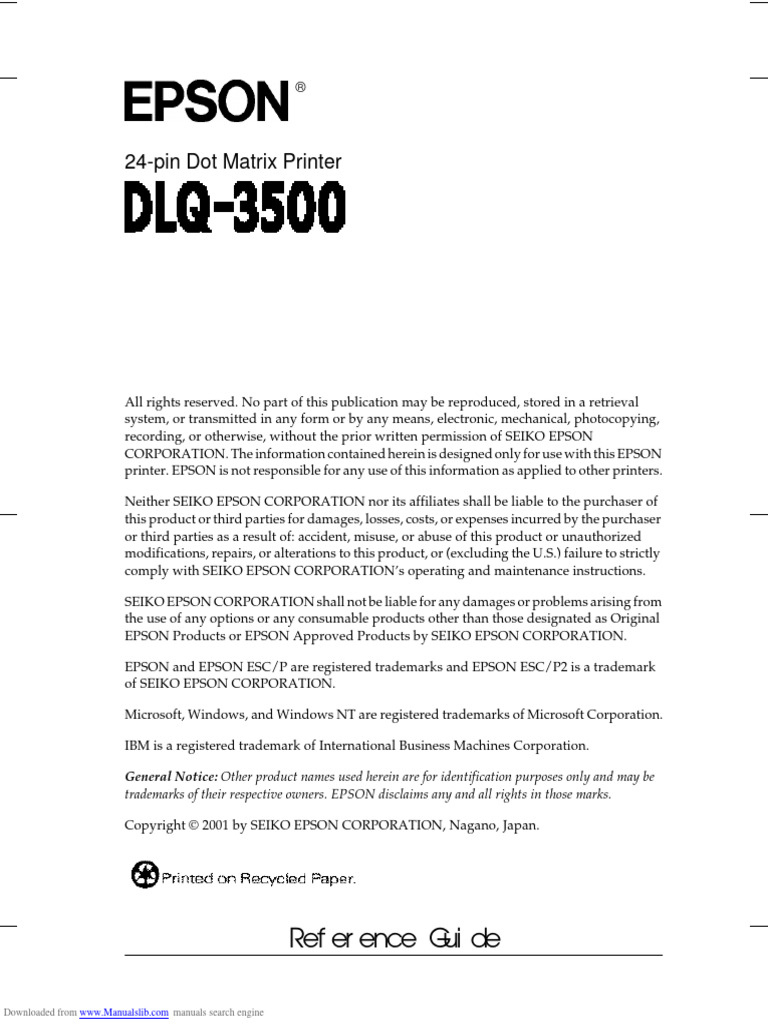 DLQ 3500 | PDF | Printer (Computing) | Microsoft Windows