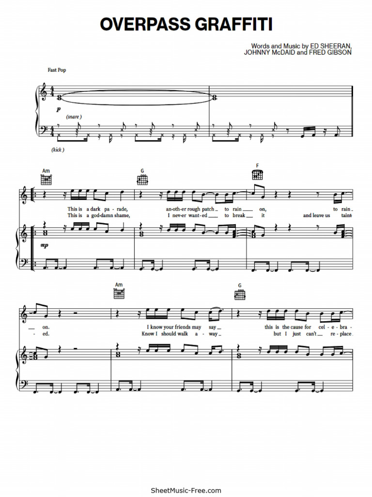 Overpass Graffiti Sheet Music Ed Sheeran | PDF