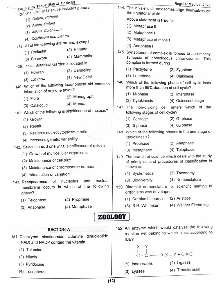 Rm P2 Biomolecules Pdf Meiosis Enzyme