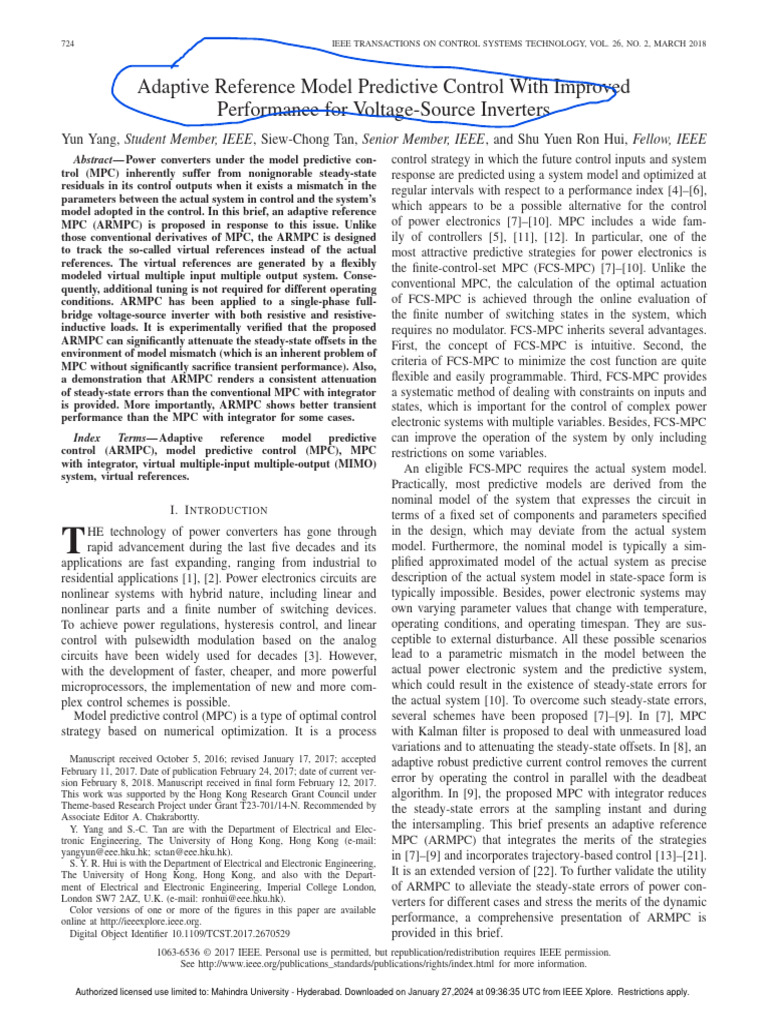 Adaptive MPC Current Control-4 | PDF | Power Electronics | Power Inverter