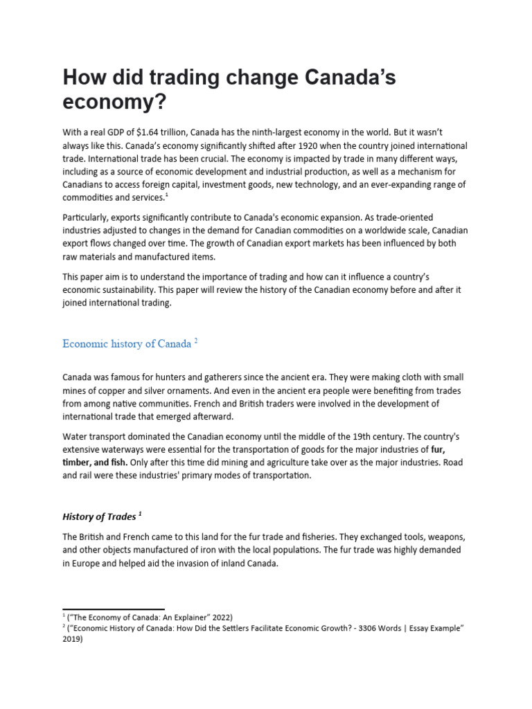 How_did_trading_change_Canadas_economy | PDF | Trade | Exports