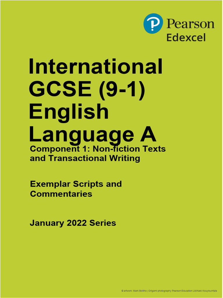 Int Gcse English Language A Exemplar Scripts Commentaries | PDF | English Language | Linguistics