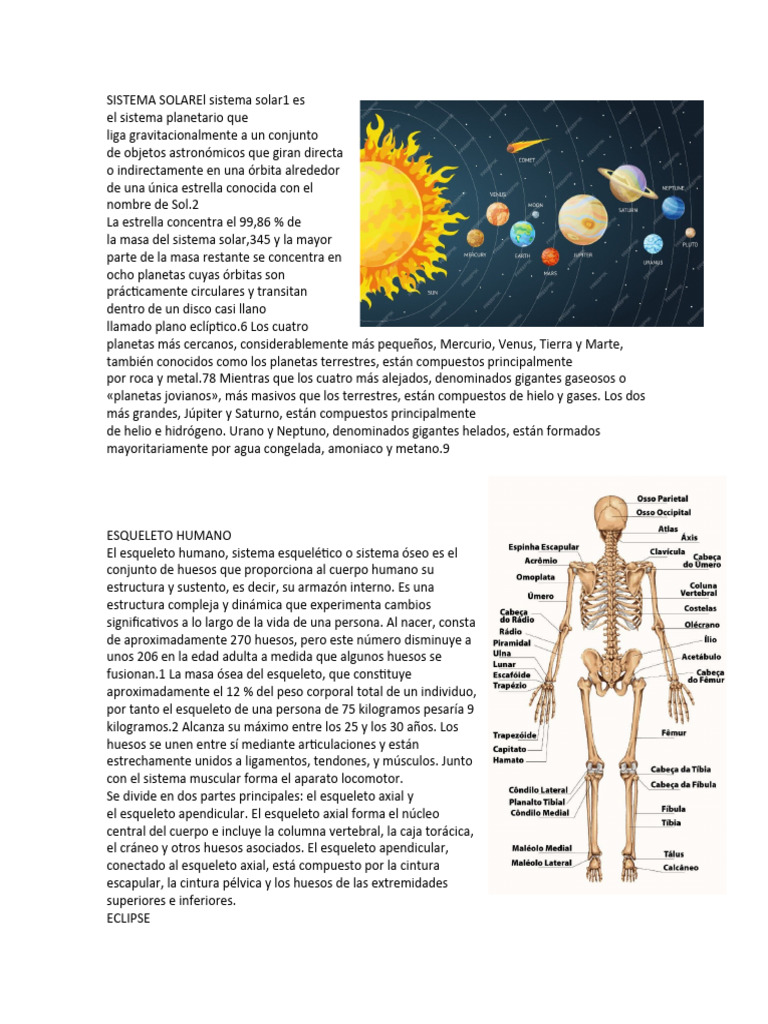 Introducción al Sistema Solar | PDF | Eclipse | Sistema solar