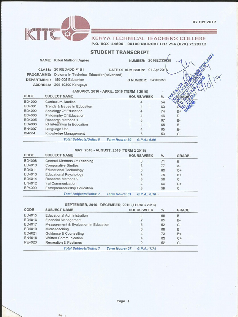 KTTC Transcript | PDF