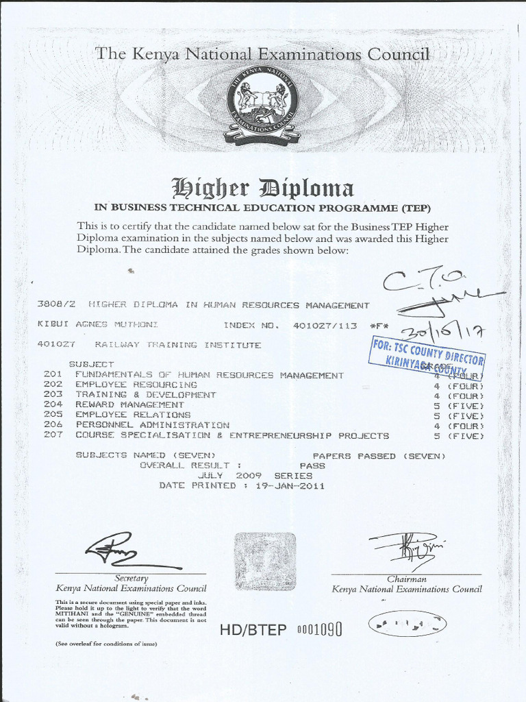 Tep Higher Diploma | PDF