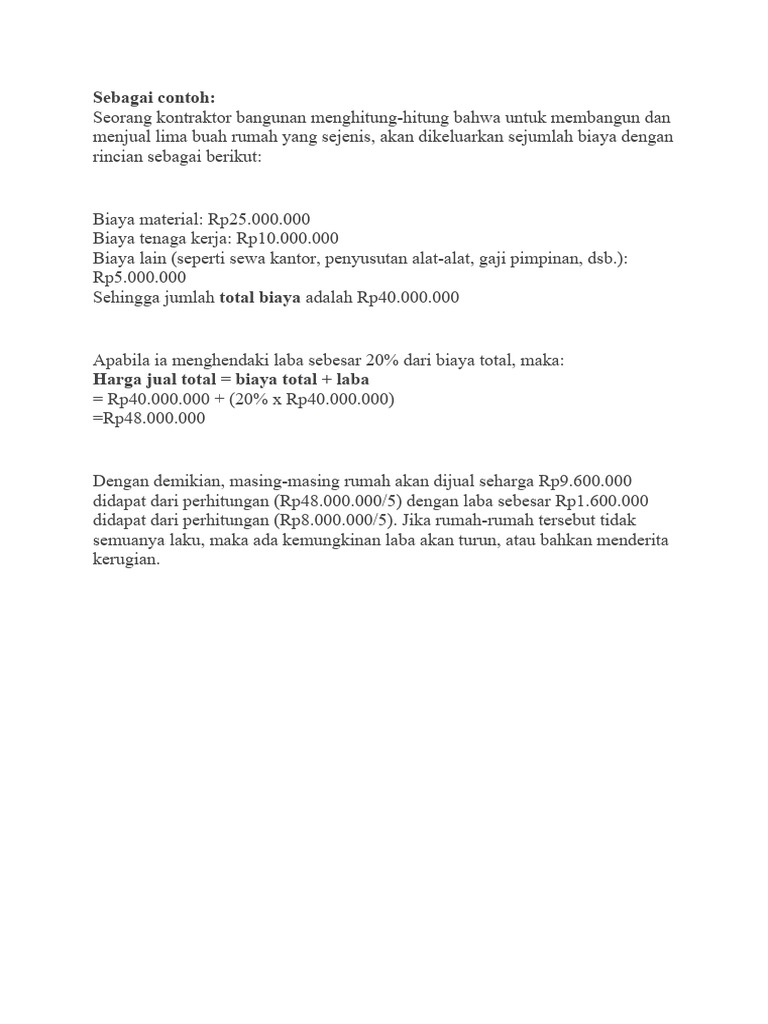 Cost Plus Pricing Method Dan Cara Menghitungnya | PDF | Pengelolaan Keuangan & Uang | Komputer