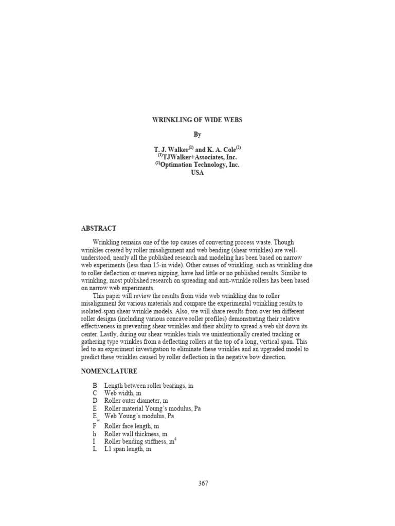 Wide Web Wrinkling Analysis | PDF | Buckling | Shear Stress
