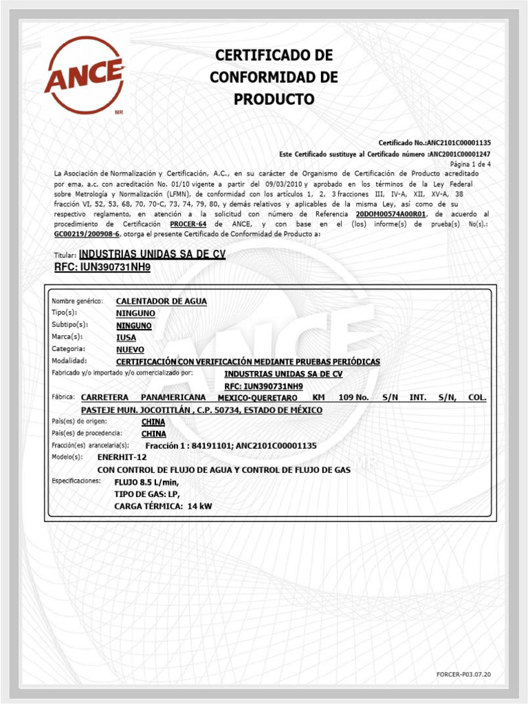 Certificado Nom-200 Enerhit-12 3 | PDF