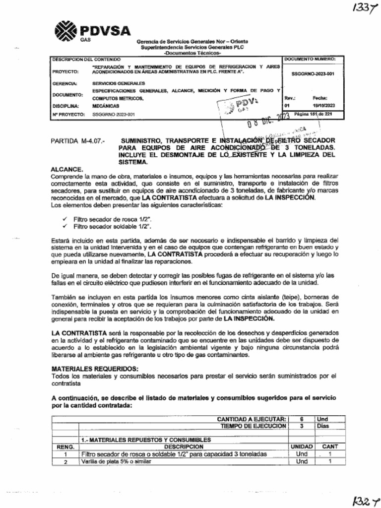 Especificaciones Eqp.a.a. Parte 4 | PDF