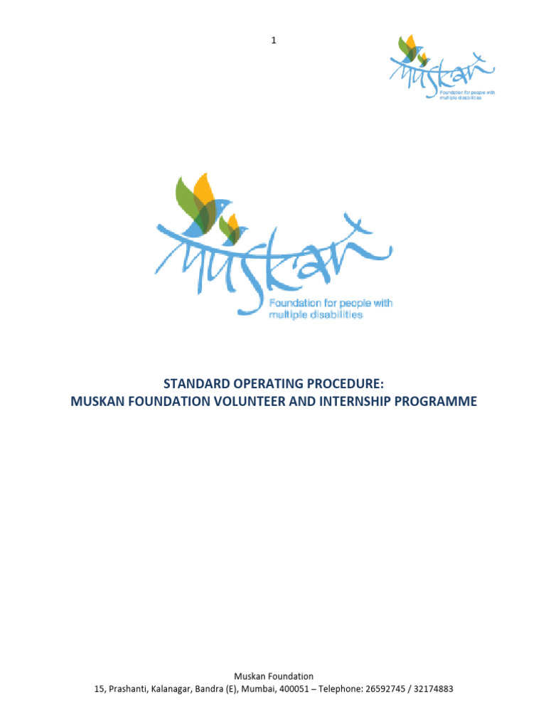 Muskan Volunteer and Intern SOP | PDF | Recruitment | Internship