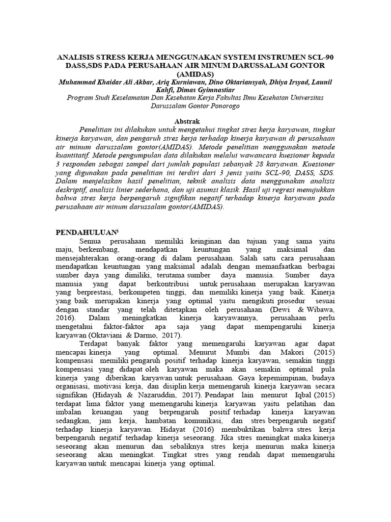 Tugas Uas - Psokologi Industri - Amidas Gontor | PDF