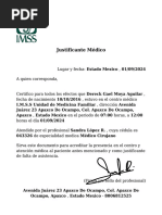 Formato de Justificante Medico Editalbe en Word 1 | PDF