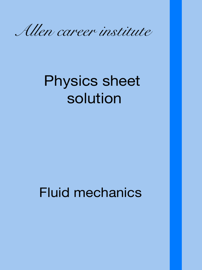 N Fluid Mechanics Sheet Soln - Compressed | PDF