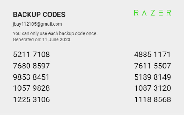 Razer Id Codes 1686507978228 | PDF